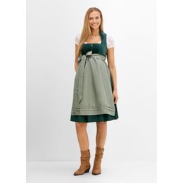 bonprix Umstands- Dirndl mit Samt-Mieder und Satin-Sch&uuml;rze (2-tlg.Set), gr&uuml;n, Gr.36, Dirndl f&uuml;r die Schwangerschaft, Oberteil: 100% Baumwolle