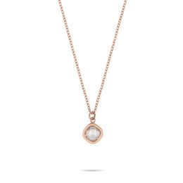 Tamaris Damen Kette mit Anh&auml;nger &raquo;Shiny Stones&laquo; mit Zirkonia (synth.) rosa Edelstahl, L: 50 B: 0,3mm
