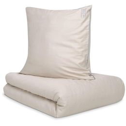 Bugatti Bettw&auml;sche &raquo;Satinbettw&auml;sche Bugatti&laquo; 2 Stk. mit edler Paspelierung beige Mako-Satin, Obermaterial: 76% Baumwolle, 24% Polyester B/L: 155cm x 