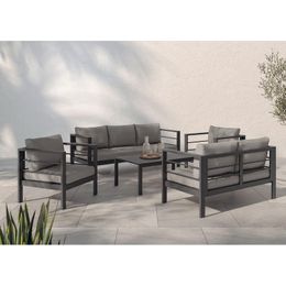 Konifera Gartenlounge-Set &raquo;&raquo;New Jersey&laquo;&laquo; Set, 1x 3er Sofa, 1x 2er Sofa, 2 Sessel, Tisch 62x110x41 cm, 19 Stk. tlg. inkl. Auflagen, Tischplatte aus 