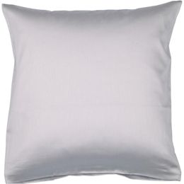 Janine Kissenbezug &raquo;Colors Mako Satin&laquo; mit Rei&szlig;verschluss, uni Kissenh&uuml;lle, feinf&auml;dig, 100% Baumwolle grau Mako-Satin, Obermaterial: 100% Baumwolle B/L: 50cm