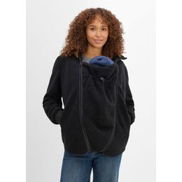 bonprix Umstands- und Tragejacke aus Teddyfleece (2-tlg. Set), schwarz, Gr.46, Teddyfleecejacke f&uuml;r die Schwangerschaft und danach