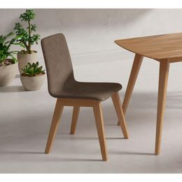 Home Affaire Stuhl &raquo;Sandy&laquo; () 2 Stk.mit verschiedenen Stuhlbeinfarben und Farbvarianten, Sitzh&ouml;he 47 cm grau Polyester B/H/T: 47cm x 88cm x 56cm, 2 