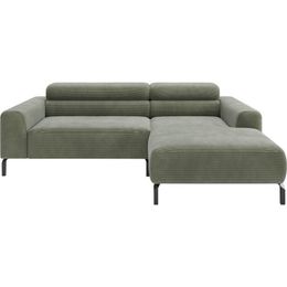 Home Affaire Ecksofa &raquo;Ecksofa, L-Form, incl. Kopfteilverstellung, Breite 223 cm&laquo; wahlweise elektrische Sitztiefenverstellung gr&uuml;n 88% Polyester, 12% 
