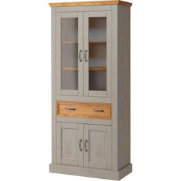 OTTO home Vitrine &raquo;Selma&laquo; H&ouml;he 180 cm (2-trg.) grau Einheitsgr&ouml;&szlig;e