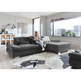 Die PlanBar Ecksofa &raquo;MP-IN17004 L-Form, Breite 331 cm, Federkern-Polsterung&laquo; inkl. Sitztiefenverstellung, wahlweise weitere Funktionen grau 100% 