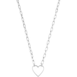 Liebeskind Berlin Damen Kette mit Anh&auml;nger &raquo;Schmuck Geschenk Edelstahl Halskette Herz&laquo; silber Edelstahl, L: 45 B: 4mm