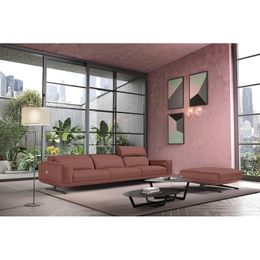 Egoitaliano 3-Sitzer &raquo;Gloria, super bequem, hochwertige Verarbeitung, edles Design, Megasofa&laquo; beidseitig verstellbare R&uuml;ckenelemente, mit Designmetallf&uuml;&szlig;en braun 