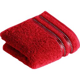 Vossen Gaestehandtuecher &raquo;Cult de Luxe&laquo; im Set, mit Glanzbord&uuml;re rot Walkfrottee, Obermaterial: 100% Baumwolle B/L: 30cmx50cm, 3 Stk., Walkfrottee