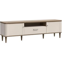 FORTE TV-Board &raquo;Lacetti&laquo; B/H/T 179,8/53,3/41,2 cm Echtholzf&uuml;&szlig;e beige Holzwerkstoff B/H/T: 179,8cm x 53,3cm x 41,2cm, 1 Stk., 2 Stk.