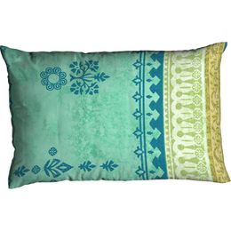 CASATEX Kissenbezug &raquo;Indi&laquo; Kissenbezug mit Ornamenten, passend zur Bettw&auml;sche in Qualit&auml;t Satin blau Satin, Obermaterial: 100% Baumwolle B/L: 80cm x 
