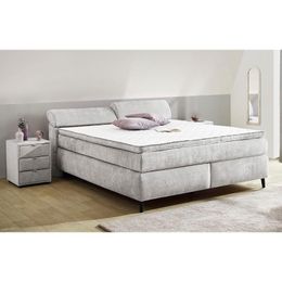 Jockenh&ouml;fer Boxspringbett &raquo;Diva, inkl. 7-Zonen-TTFK-Matratze&laquo; Kopfteil h&ouml;henverstellbar, KS-Topper grau Bezug Bett: Chenille (100% Polyester);Topper und 