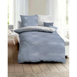 Kaeppel Wendebettw&auml;sche &raquo;Ikat&laquo; 2 Stk. angenehm w&auml;rmend grau Mako-Satin, Obermaterial: 100% Baumwolle B/L: 135cm x 200cm, 1 Stk., 1 Stk., Mako-Satin, B/L: 80cm