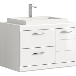 Welltime Waschtisch &raquo;SIENA, h&auml;ngend, inkl. Aufsatzwaschbecken, Breite 80 cm, MDF-Front&laquo; WBU, Badm&ouml;bel, Badschrank, Kommode, Unterschrank, Bad, 
