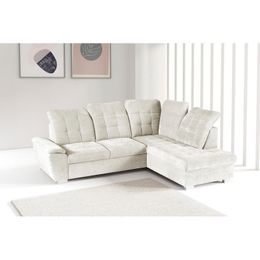 WERK2 Ecksofa &raquo;Brindisi, Multifunktion, bequem & komfortabel, Breite 263cm, L-Form&laquo; mit verstellbaren Kopfteilen, Bettfunktion & Bettkasten beige 92% 