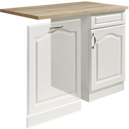 Wiho-K&uuml;chen wiho K&uuml;chen Sp&uuml;lenschrank &raquo;Linz&laquo; 110 cm breit, T&uuml;r & Sockel f&uuml;r Geschirrsp&uuml;ler, in Landhaus-Optik wei&szlig; B/H/T: 110cm x 85cm x 60cm, T&uuml;ren: 2 Stk.