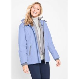 bonprix Winterjacke in 2-in1 Optik, blau, Gr.46, Praktische Jacke mit Kapuze, wattiert