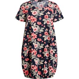 ZIZZI Kleid 'Jeasy' Damen Gr&ouml;&szlig;e 58/60 marine / pastellgr&uuml;n / lachs Sommerkleid