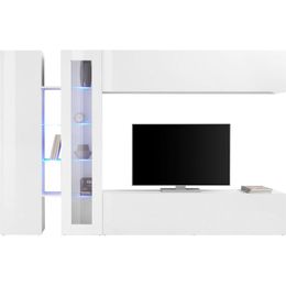 Home Affaire Wohnwand &raquo;Maruska&laquo; 1 Stk. tlg. wei&szlig; Holzwerkstoff B/H/T: 280cmcm x 180cmcm x 30cmcm