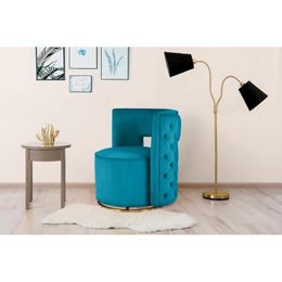 Kayoom Sessel &raquo;Drehsessel Beverly 125, drehbar, Gestell aus Eisen,samtige Oberfl&auml;ch&laquo; 1 Stk. tlg. rund, glamour&ouml;s, gesteppter R&uuml;cken, abgerundete,Drehsessel 