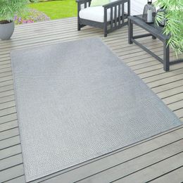 Paco Home Teppich &raquo;Timber 125&laquo; rechteckig 4 mm H&ouml;he Flachgewebe, Sisal Optik, auch als L&auml;ufer, In- und Outdoor geeignet grau Polypropylen B : 160cm 1 Stk., 4mm,