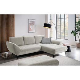 exxpo - sofa fashion Ecksofa &raquo;Bellini, Materialmix oder komplett Struktur, Breite 268cm, bequem&laquo; bequem und modern, Chenille-Struktur Bezug, L-Form 