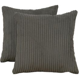 OTTO home Dekokissen &raquo;Eggery&laquo; Dekokissen mit F&uuml;llung, 2er oder 4er Set, je 40x40 cm grau Polyester B/L: 40cm, 2 Stk.