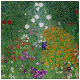 Artland Glasbild &raquo;Bauerngarten. 1905-07&laquo; Blumenwiese 1 Stk. tlg. in verschiedenen Gr&ouml;&szlig;en gr&uuml;n B/H/T: 30cm x 30cm, Glasbild Blumenwiese quadratisch, 1 Stk.