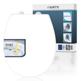 Sch&uuml;tte WC-Sitz &raquo;Duroplast, WHITE&laquo; WC-Sitz, Befestigungsmaterial, Montageanleitung, mit Absenkautomatik und Schnellverschluss, inklusive Duftstein wei&szlig; 