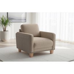 Sit & More sit&more Sessel &raquo;Concept&laquo; mit R&uuml;ckenkissen beige 100% Polyester Soft clean,mit Fu&szlig; Buche natur, B/H/T: 89cm x 84cm x 90cm
