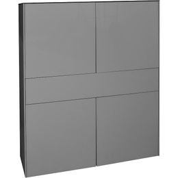 M&auml;usbacher Highboard &raquo;Imola&laquo; Highboard, Breite 121 cm, mit Glasfront und Glasoberplatte grau B/H/T: 121cm x 145cm, F&uuml;&szlig;e aus Kunststoff,3 Packst&uuml;cke, 1 Stk., 4 
