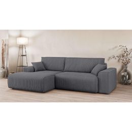 Home Affaire Ecksofa &raquo;Santenay mit Bettfunktion und Bettkasten, Ma&szlig;e: B/T/H 266/164/90 cm&laquo; L-Form mit Wellenfederung, Schlaffl&auml;che: 140x213 cm, auch 