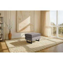 OTTO home Polsterhocker &raquo;Pinto&laquo; mit Keder, Metallf&uuml;&szlig;en und auch in Cord Bezug erh&auml;ltlich grau 100% Polyester B/H/T: 76cm x 48cm x 56cm, Chenille-