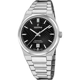 Festina Herren Quarzuhr &raquo;Riv&eacute; Collection&laquo; Armbanduhr, Damenuhr, Herrenuhr, Swiss Made, Edelstahlarmband, analog silber Einheitsgr&ouml;&szlig;e