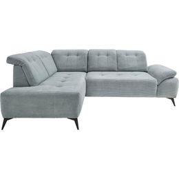 Home Affaire Ecksofa &raquo;Lazio modern und bequem, schmale Armlehnen, tolle Detailverarbeitung&laquo; zwei verschiedene Fu&szlig;farben w&auml;hlbar grau 93% Polyester, 7%