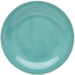 Van Well Dessertteller &raquo;Teller Set, Jive, Teller 21 cm, 6 St&uuml;ck&laquo; dezentes Spiraldekor, sp&uuml;lmaschinen-und mikrowellengeeignet blau Porzellan 21cm
