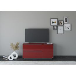 set one by Musterring Lowboard &raquo;Reno&laquo; 1 Stk. tlg. Mit Sockel in diversen Farben, 71 cm H&ouml;he & Farbauswahl rot Glas, Holzwerkstoff B/H/T: 137cm x 71cm 