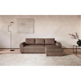 COTTA Ecksofa &raquo;Drift L-Form mit Recamiere, B: 253 cm&laquo; optional auch mit Schlaffunktion, Wellenunterfederung braun 96% POLYESTER (PES) 4% POLYAMID(PA) 