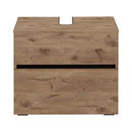 Home Affaire Waschbeckenunterschrank &raquo;Wisla&laquo; Siphonausschnitt, Push-to-open-Funktion, Breite 60cm, H&ouml;he 55 cm braun Holzwerkstoff Wiking Eiche, B/H/T: