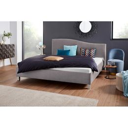 Westfalia Schlafkomfort Polsterbett grau Bezug Bett: Velours mit grober Lederoptik (100% Polyester);Bonnellfederkernmatratze: 51% Polypropylen, 39% Polyester, 10% Baumwolle;