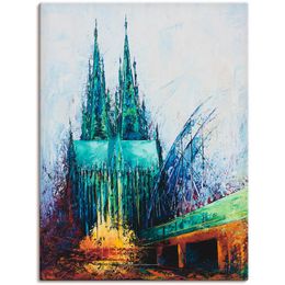 Artland Leinwandbild &raquo;K&ouml;lner Dom&laquo; Deutschland 1 Stk. tlg. auf Holzrahmen gespannt blau Leinwand B/H/T: 45cm x 60cm, Leinwandbild Deutschland Hochformat, 1 Stk