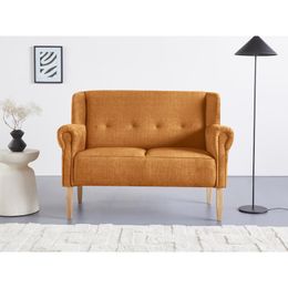 Home Affaire K&uuml;chensofa &raquo;Moro Couch mit Federkern, bequem, Breite 142cm&laquo; in verschiedenen Stoffen und Farben gelb Microfaser in Antiklederoptik (100% 