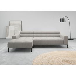 Home Affaire Ecksofa &raquo;Claya, 258 cm breit, L-Form, Kopfteilverstellung&laquo; Moderne Steppung, weicher Polsteraufbau & saugroboterfreundliche H&ouml;he 95% 