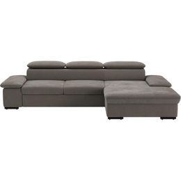 Sit & More sit&more Ecksofa &raquo;Alcudia L-Form&laquo; wahlweise mit Schlaffunktion braun 100% Polyester B/H/T: 286cm x 73cm x 174cm, Luxus-Microfaser Euphoria, Recamiere 