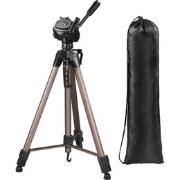 Hama Dreibeinstativ &raquo;Dreibein Fotostativ, Kamera Stativ, 3-Wege-Kopf, Star 63, 66-166 cm&laquo; beige Schnellwechselplatte, Beschwerungshaken, Tragegriff