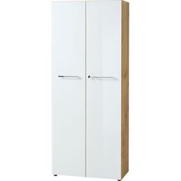 Germania Aktenschrank &raquo;GW-Monteria&laquo; in 2 H&ouml;hen, T&uuml;ren mit Glas-Auflage, abschlie&szlig;bar, Breite 80 cm, Made in Germany wei&szlig; Holzwerkstoff, 