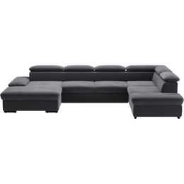 Sit & More sit&more Wohnlandschaft &raquo;Alcudia U-Form&laquo; wahlweise mit Schlaffunktion grau 98% Polyester, 2% Polyamid B/H/T: 349cm x 73cm x 226cm, Soft clean, 