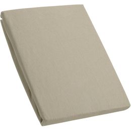 Kum Spannbettlaken &raquo;Premium Jersey Spannbetttuch&laquo; bis ca. 30 cm Matratzenh&ouml;he grau Jersey, Obermaterial: 95% Baumwolle, 5% Elasthan B/L: 200cm, 1 Stk.