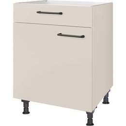 Nobilia Kochfeldumbauschrank &raquo;"MIAMI", mit Schukasten und T&uuml;r, Ausrichtung w&auml;hlbar&laquo; vormontiert, Breite 60 cm beige Sand, B/H/T: 60cm x 87cm x 58,3cm,