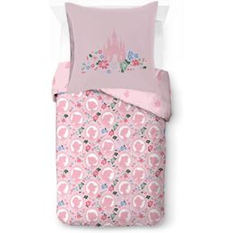 Disney Kinderbettw&auml;sche &raquo; Princess Pink&laquo; 2 100% Baumwolle rosa Linon, Obermaterial: 100% Baumwolle B/L: 135cm x 200cm, 1 Stk., 1 Stk., Linon, B/L: 80cm x 